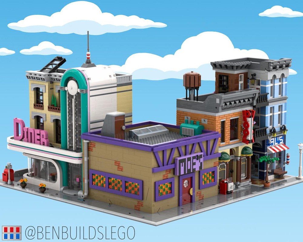 Lego Moc Modular Moes Tavern By Benbuildslego Rebrickable Build With Lego
