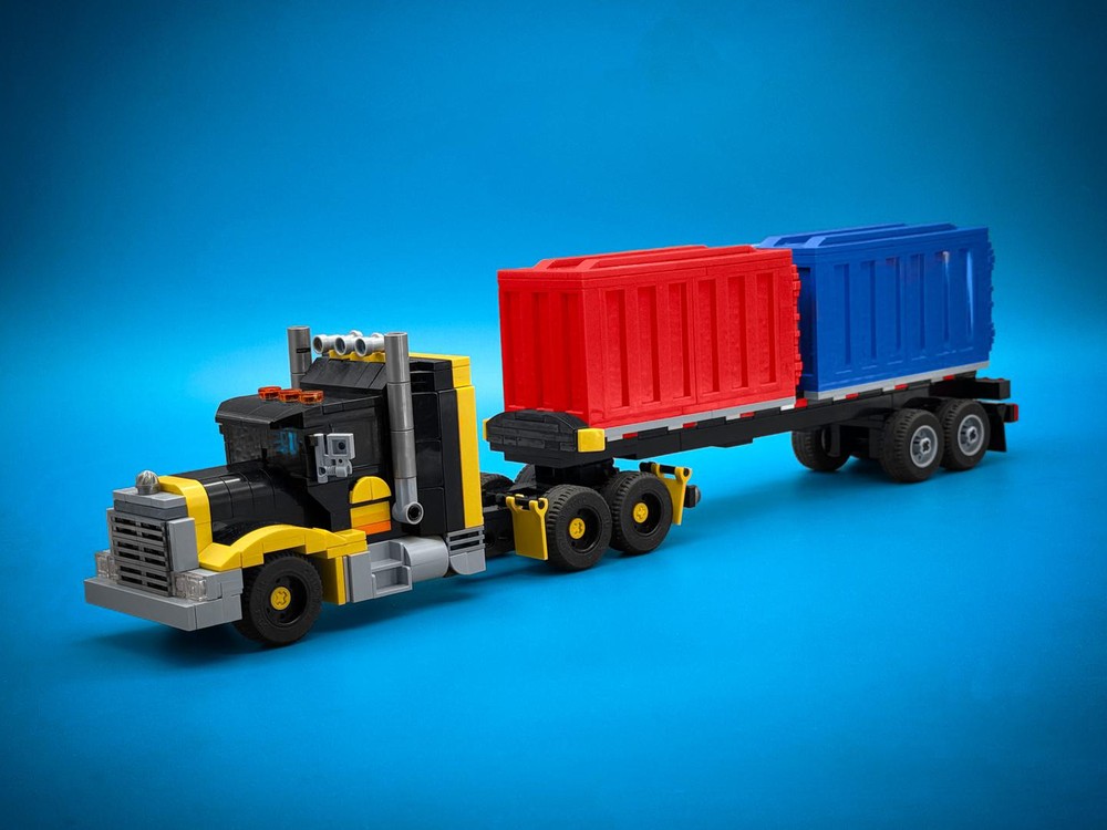 LEGO MOC Big Pete Truck & Container Chassis Trailer by IBrickedItUp ...