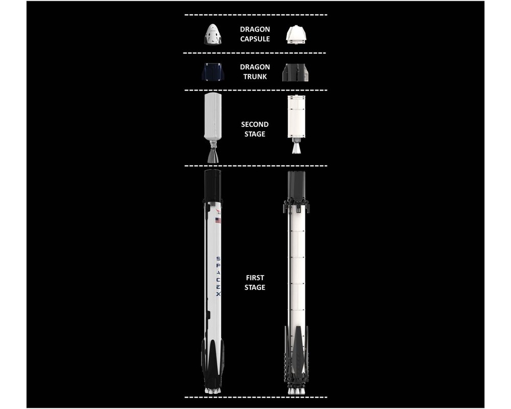 LEGO MOC SpaceX Falcon 9 with dragon capsule by LooneyBricks ...