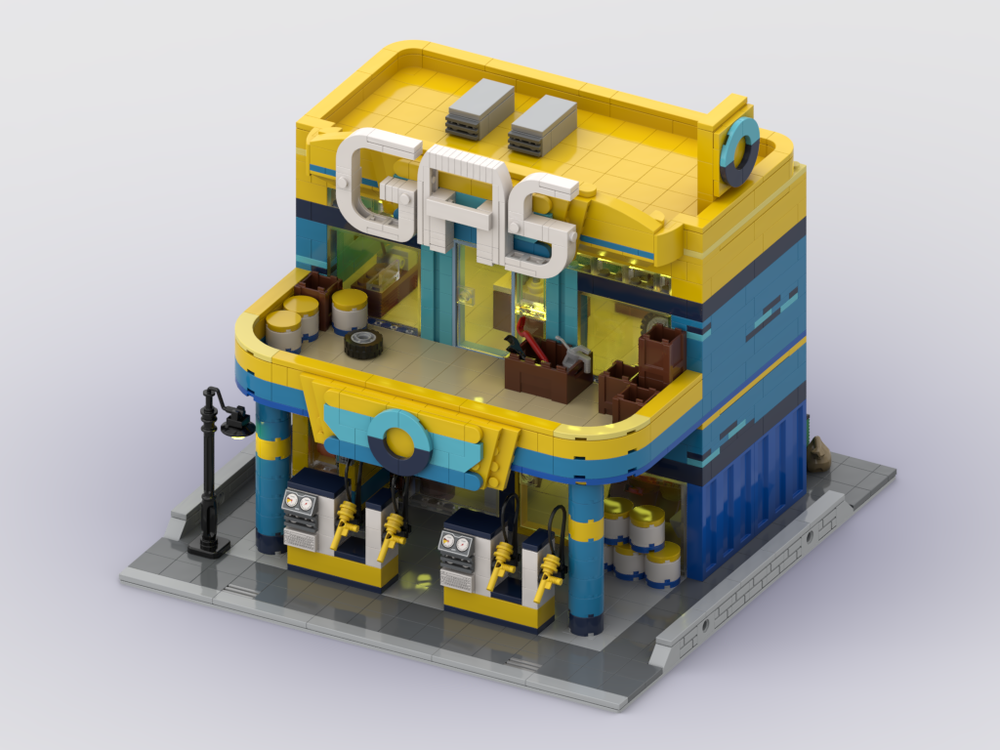 LEGO MOC Modular Gas Station by gabizon | Rebrickable - Build with LEGO