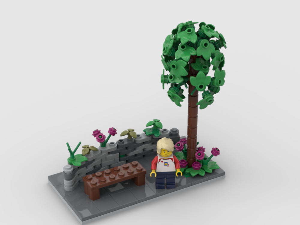 LEGO MOC Stonewall with tree and bench by BrickPlanet | Rebrickable ...