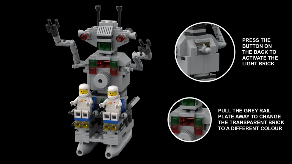 Lego Moc Classic Space Reimagined Light And Sonic Robot 6750 Light