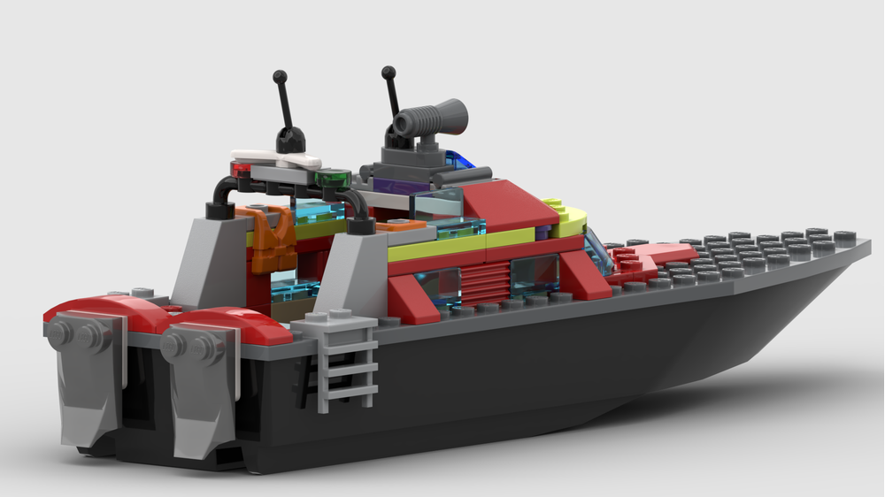 LEGO MOC-154369 City fast fire rescue boat by GDm | Rebrickable - Build ...
