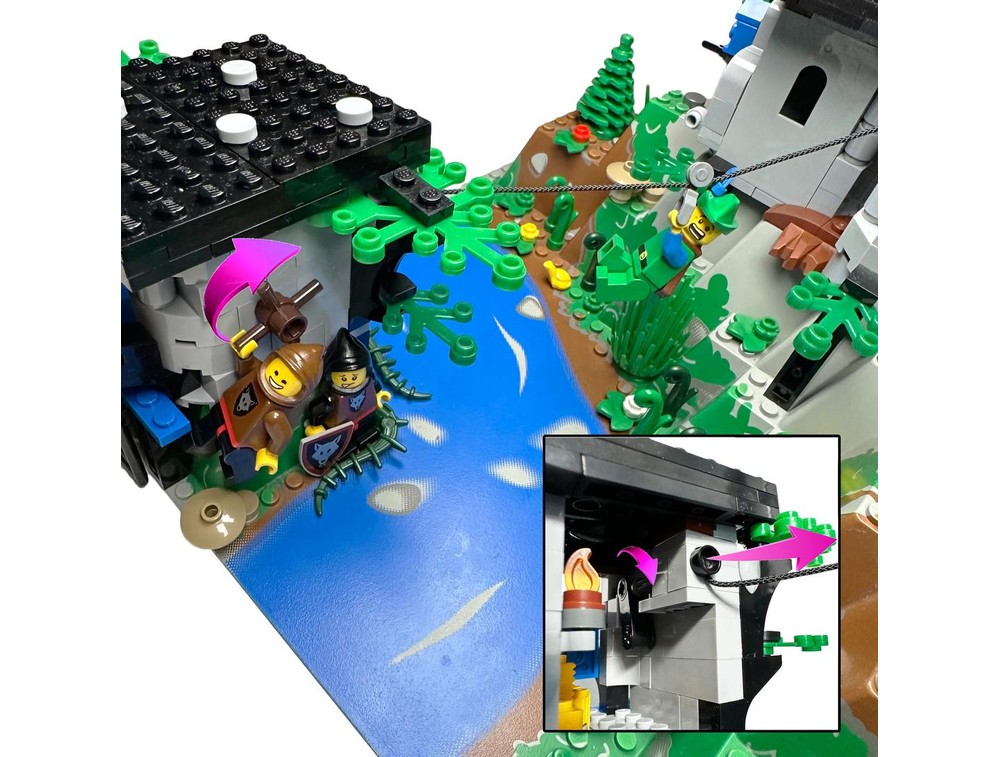 LEGO MOC Forestmen Rope Escape Hideout | Zipline over Canyon | Mountain ...