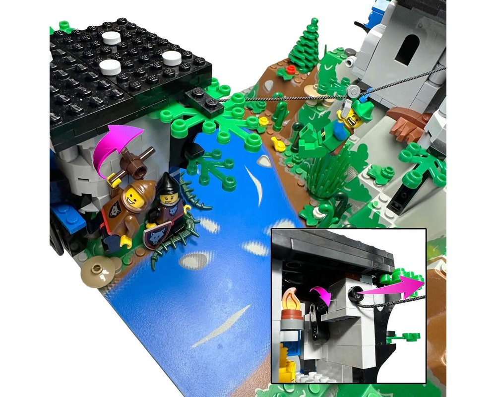 LEGO MOC Forestmen Rope Escape Hideout | Zipline over Canyon | Mountain ...