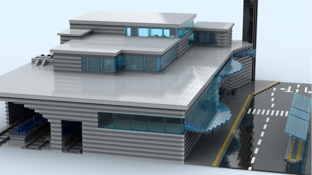 Lego Moc Large Modern Train Station By Prokuma Rebrickable Build