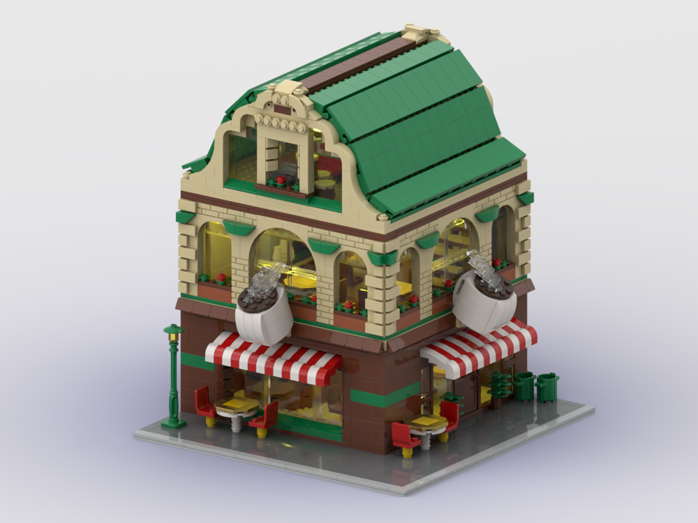 LEGO MOC Modular Coffee Shop by gabizon | Rebrickable - Build with LEGO