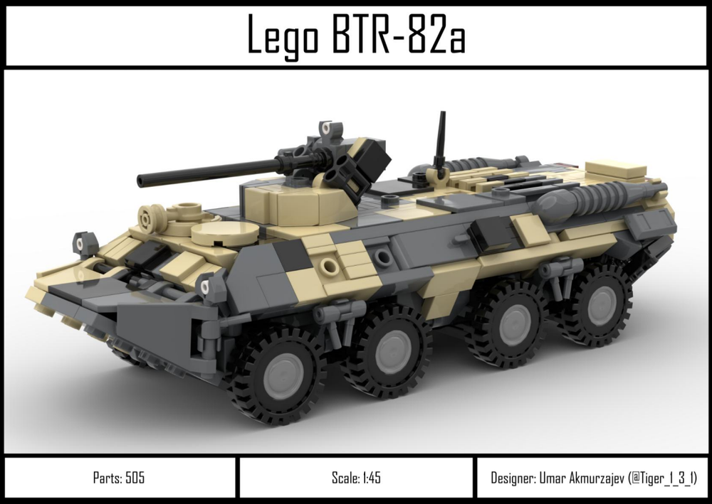 LEGO MOC Lego BTR-82a (1:45 scale) by Tiger_1_3_1 | Rebrickable - Build ...