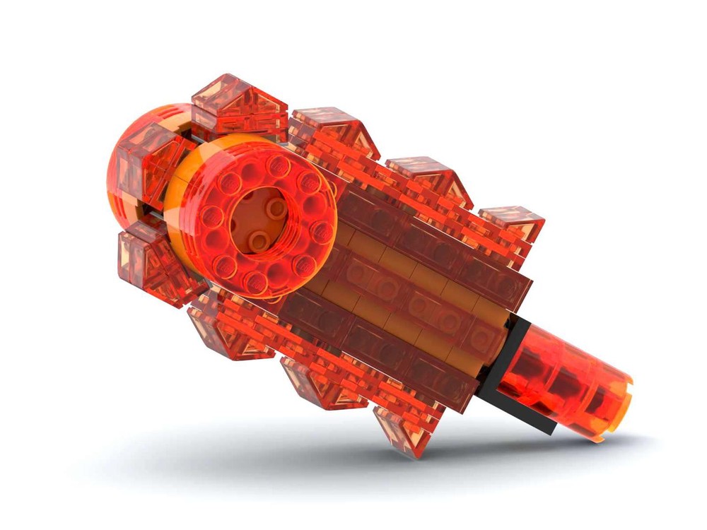 LEGO MOC Up-Scaled Trans-Orange Chainsaw by ZTBricks | Rebrickable ...