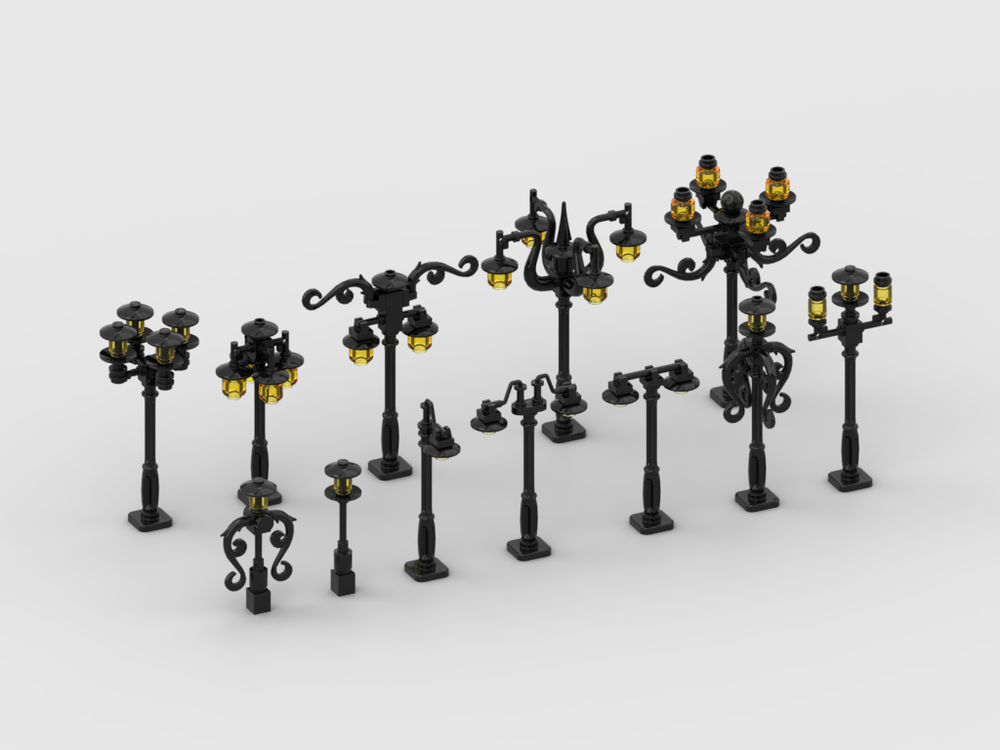 Lego Moc Street Lamps By Gabizon Rebrickable Build With Lego
