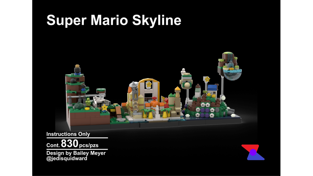 Lego Moc Super Mario Skyline By Bailey Meyer Rebrickable Build With