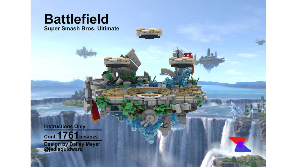 Lego Moc Super Smash Bros Ultimate Battlefield By Bailey Meyer Rebrickable Build With Lego