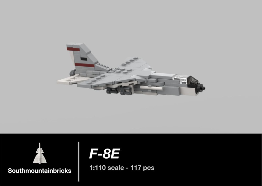 LEGO MOC F-8E [1:110 scale] by Southmountainbricks | Rebrickable ...