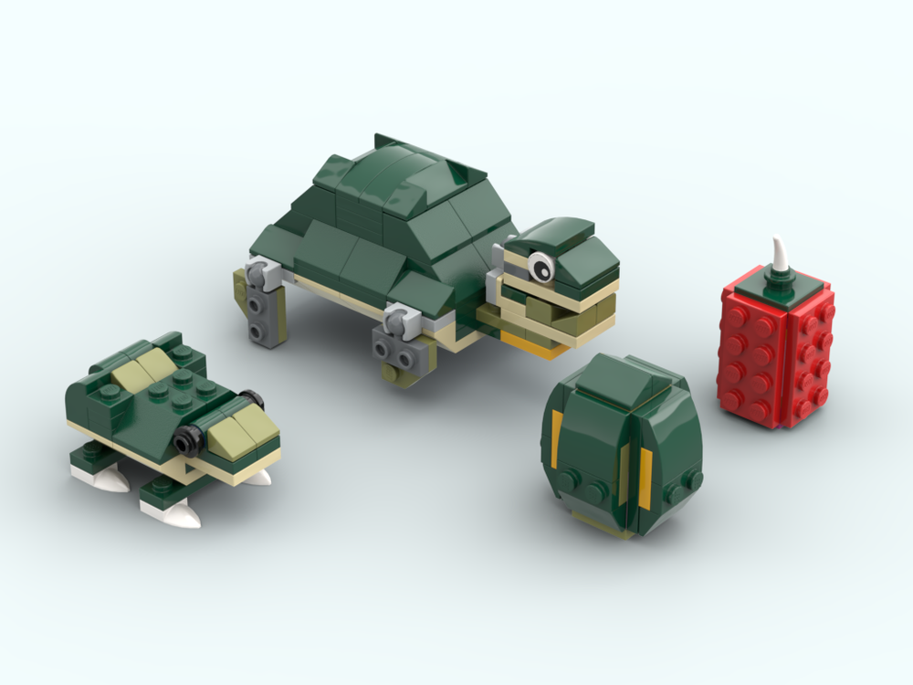 LEGO MOC Tortoise & Frog by P4tp4t | Rebrickable - Build with LEGO