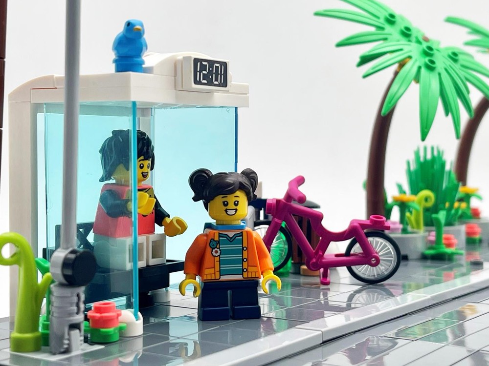 Lego Moc Bus Stop Diorama By Ibrickeditup Rebrickable Build With Lego