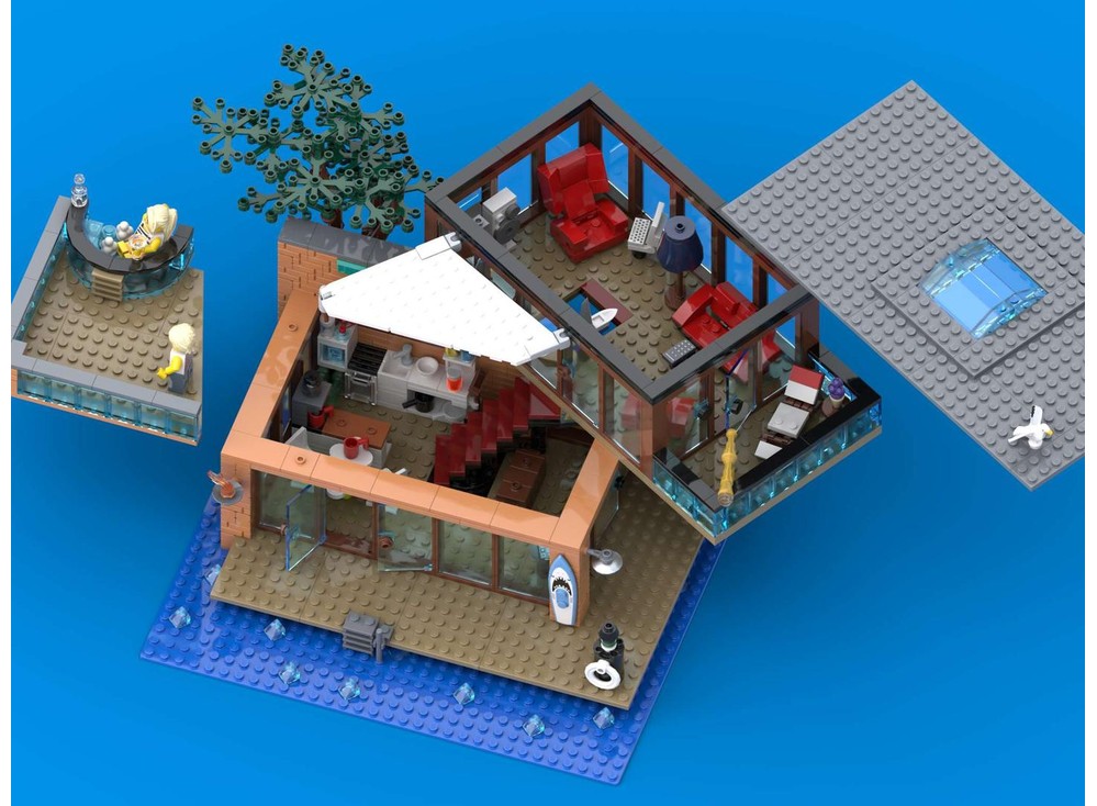LEGO MOC-155648 Modern Beach House by fidi70 | Rebrickable - Build with ...