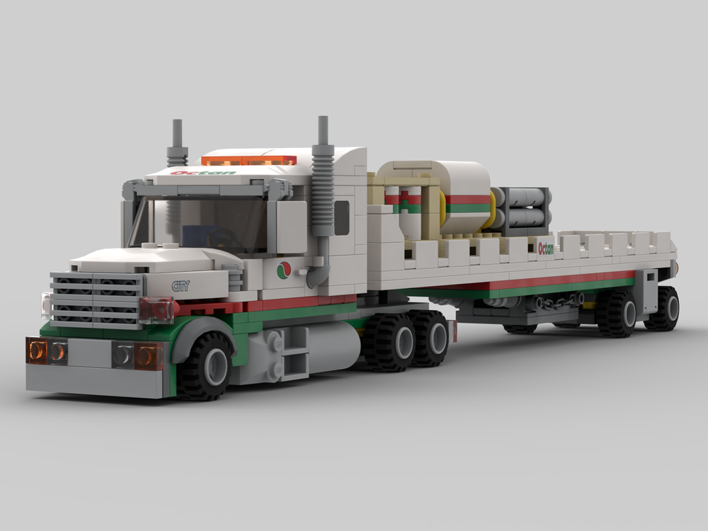 Lego Moc Octan Truck And Flatbed Trailer By Haulingbricks Rebrickable