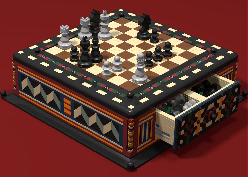 LEGO MOC 32x32x14 Marquetry Box for a Staunton Style Chess Set with a ...