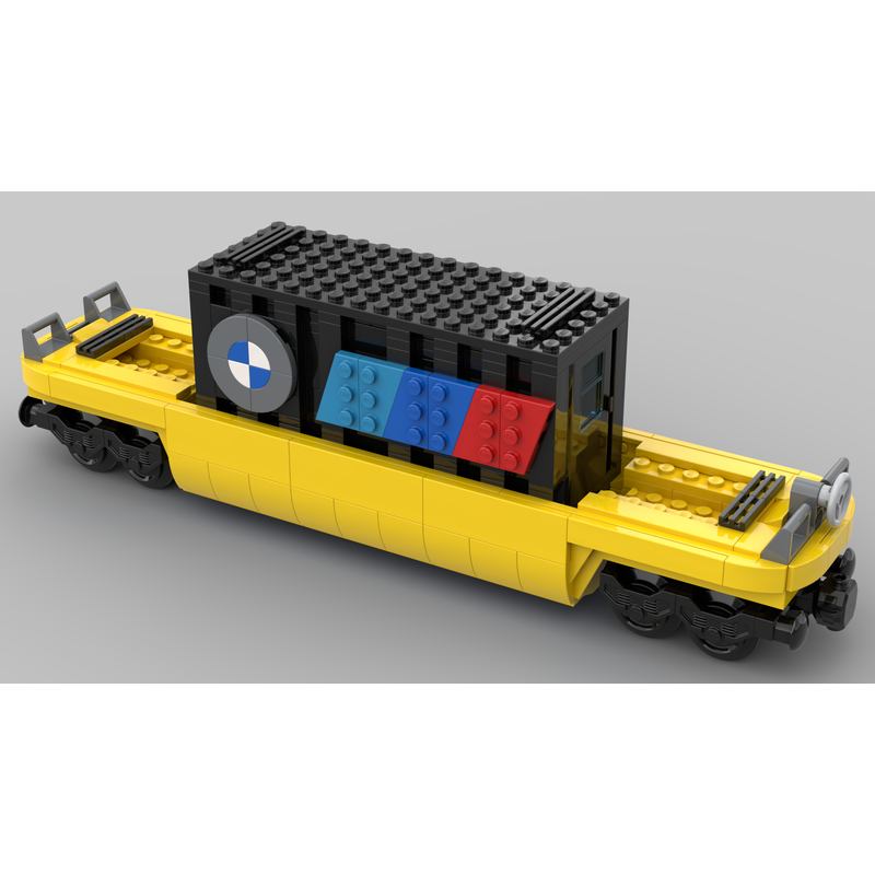 LEGO MOC TTX Container Car with a 20ft black "BMW logo" container by ...