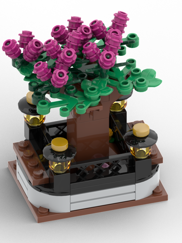 LEGO MOC Small Tree in planter with benches and lanterns. by Pauldo ...