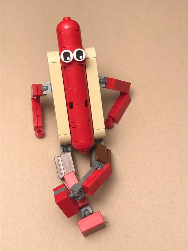 LEGO MOC Hot Dog Guy by Camobricktape | Rebrickable - Build with LEGO