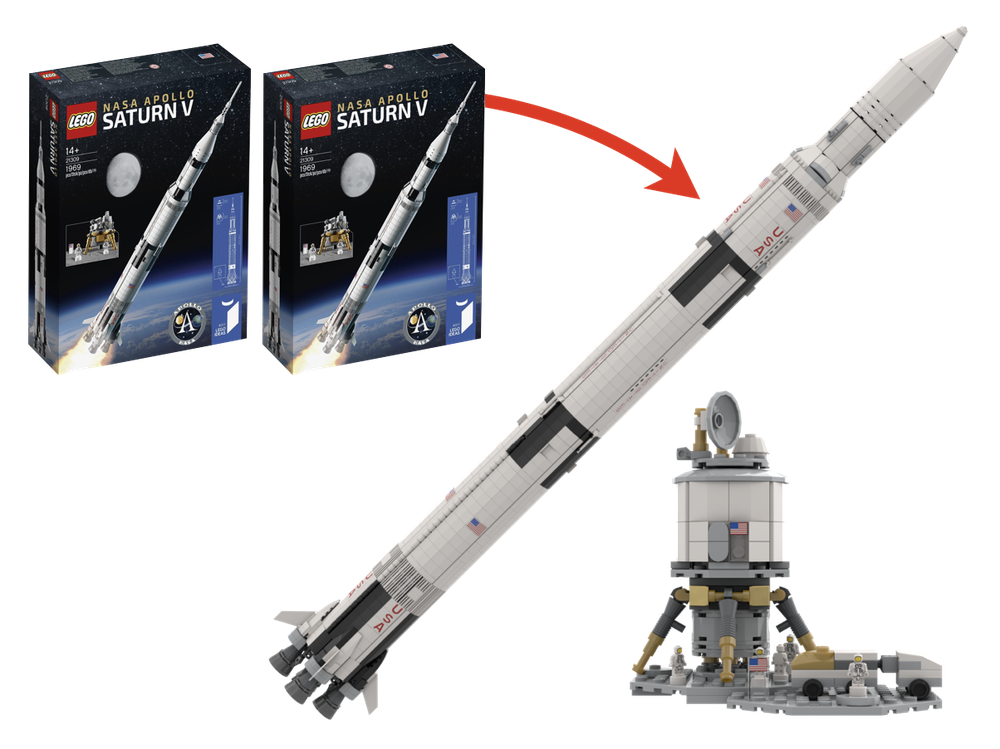 LEGO MOC Saturn MLV with nuclear upper stage by zeegiraf | Rebrickable ...
