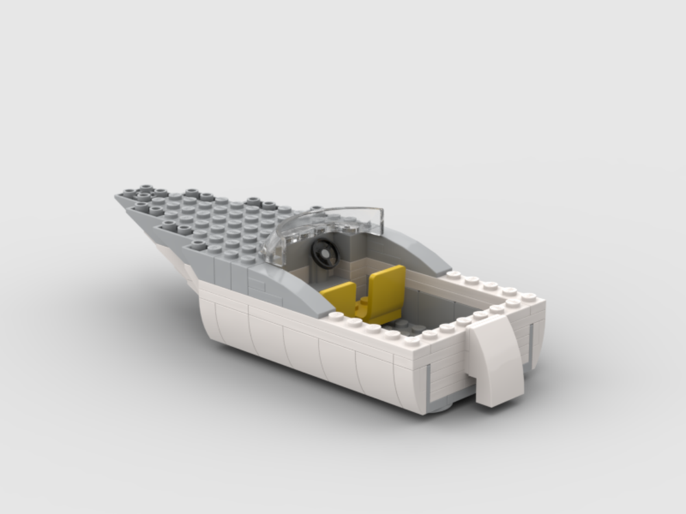 Lego Moc White Motor Boat By Brick North Rebrickable Build With Lego