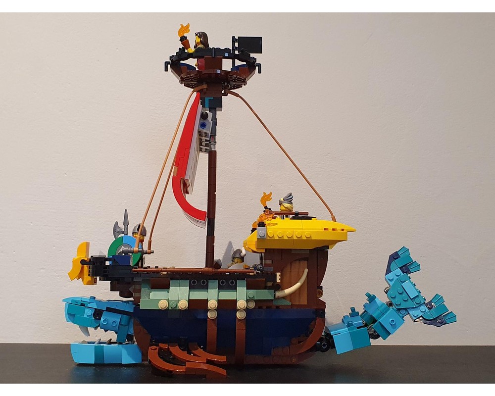 Lego Moc Viking Shark Ship By Gr33tje13 Rebrickable Build With Lego