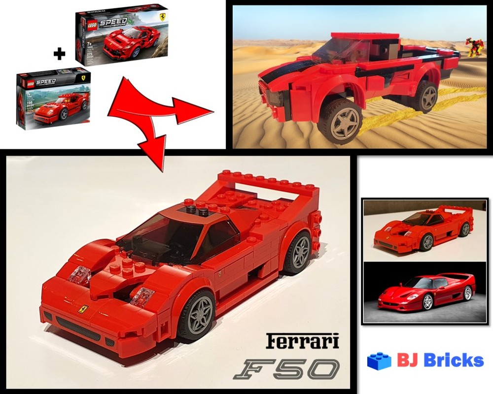 LEGO MOC Ferrari F50 + Fire Slizerari Truck from set Ferrari F40 and F8 ...