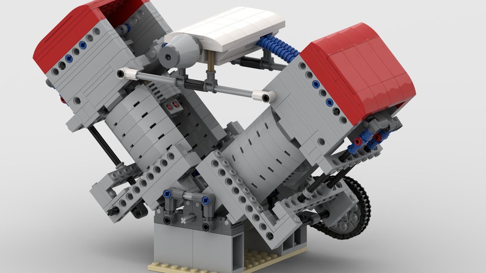 LEGO MOC 4-Stroke V-Twin Engine - OHV by CreativeChad | Rebrickable ...