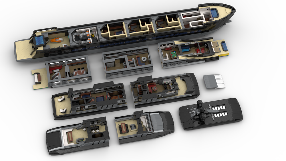 LEGO MOC Large Luxury Yacht - Mini-Fig scale by MrJBuilds | Rebrickable ...