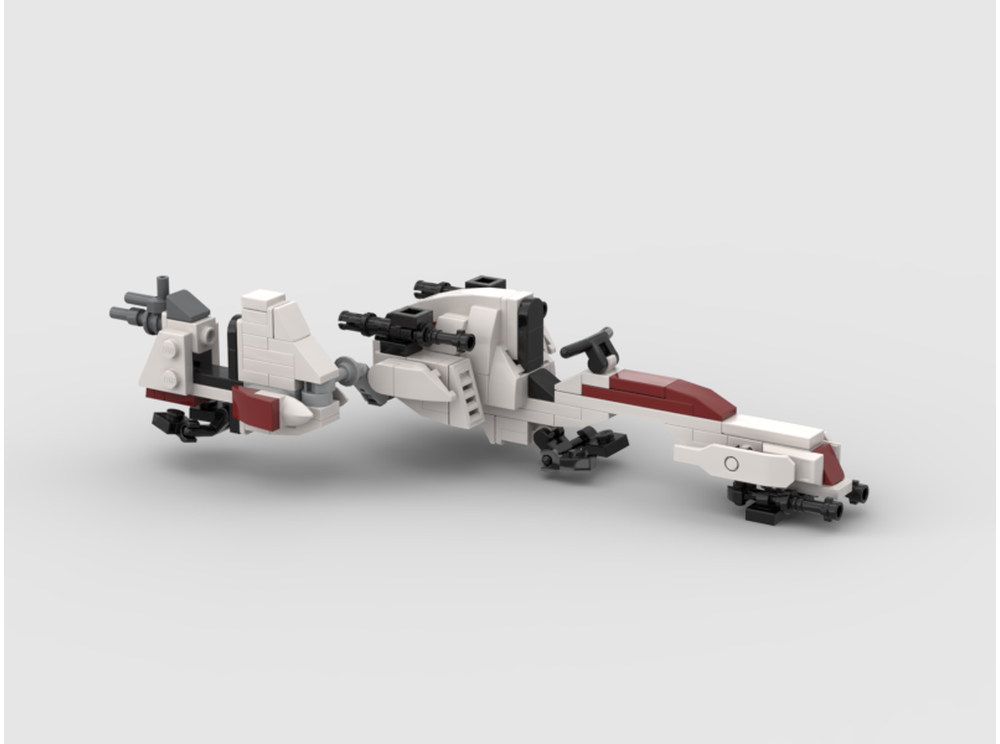 Lego Moc Laat Coruscant Gunship With Barc Speeder And Sidecar By