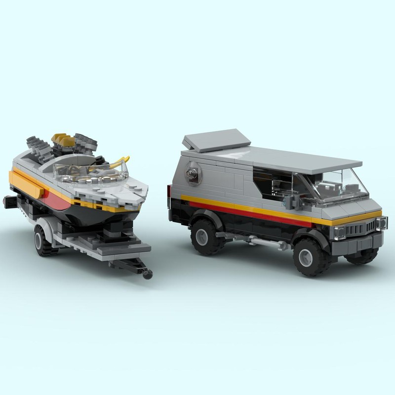 LEGO MOC Custom Van With Drag Boat by Wacky | Rebrickable - Build with LEGO