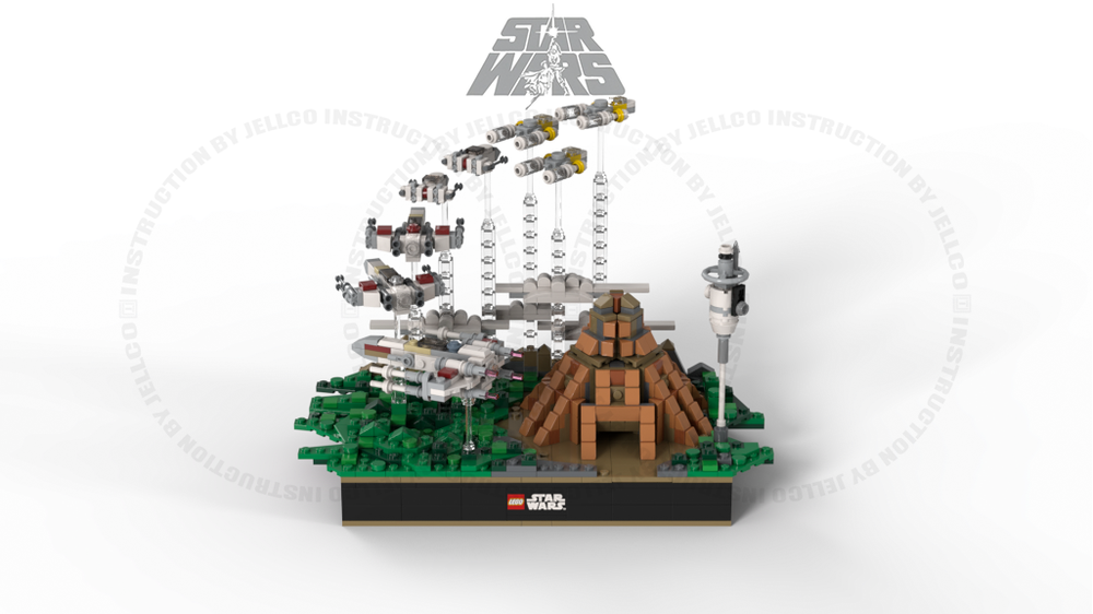 Lego Moc Micro Diorama Yavin Iv Rebel Base Desktop Version By Jellco