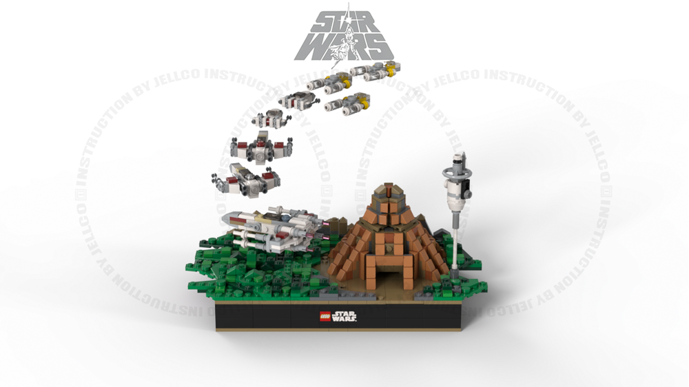 Lego Moc Micro Diorama Yavin Iv Rebel Base Desktop Version By Jellco