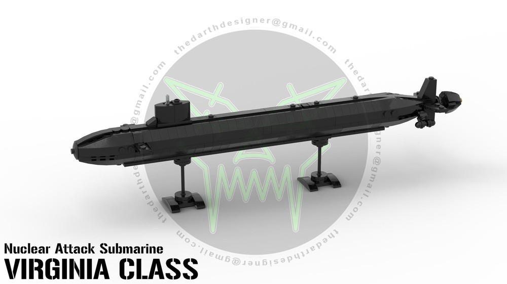 LEGO MOC VIRGINIA CLASS Submarine - 1:300 Scale by DarthDesigner ...