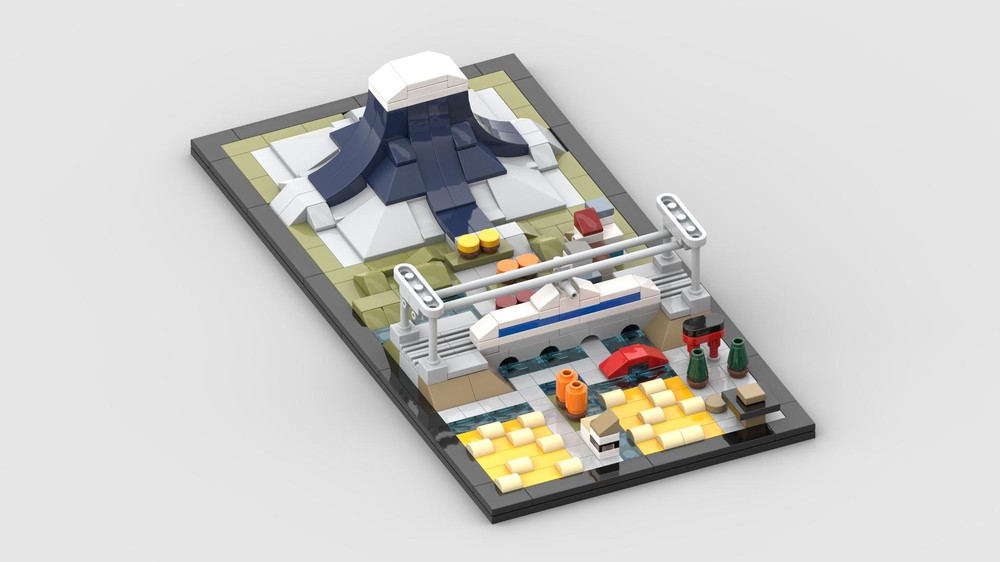 LEGO MOC Micro Worlds: Shinkansen passing Mount Fuji by Kenjanoishi ...