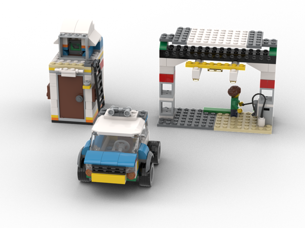 LEGO MOC Gas Station by Kid Stripes | Rebrickable - Build with LEGO