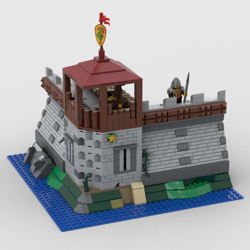 LEGO MOC Modular Castle Section: Corner with Watchtower & Stable by SeaBeast | Rebrickable ...