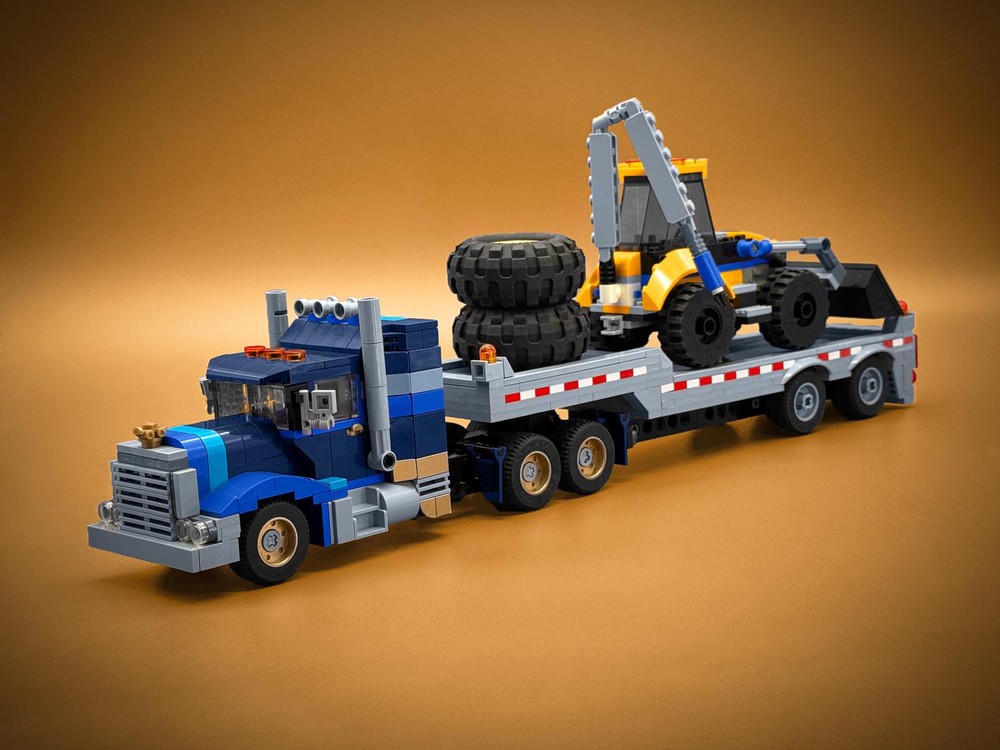 LEGO MOC Big Pete Truck & Step-Deck Trailer by IBrickedItUp ...
