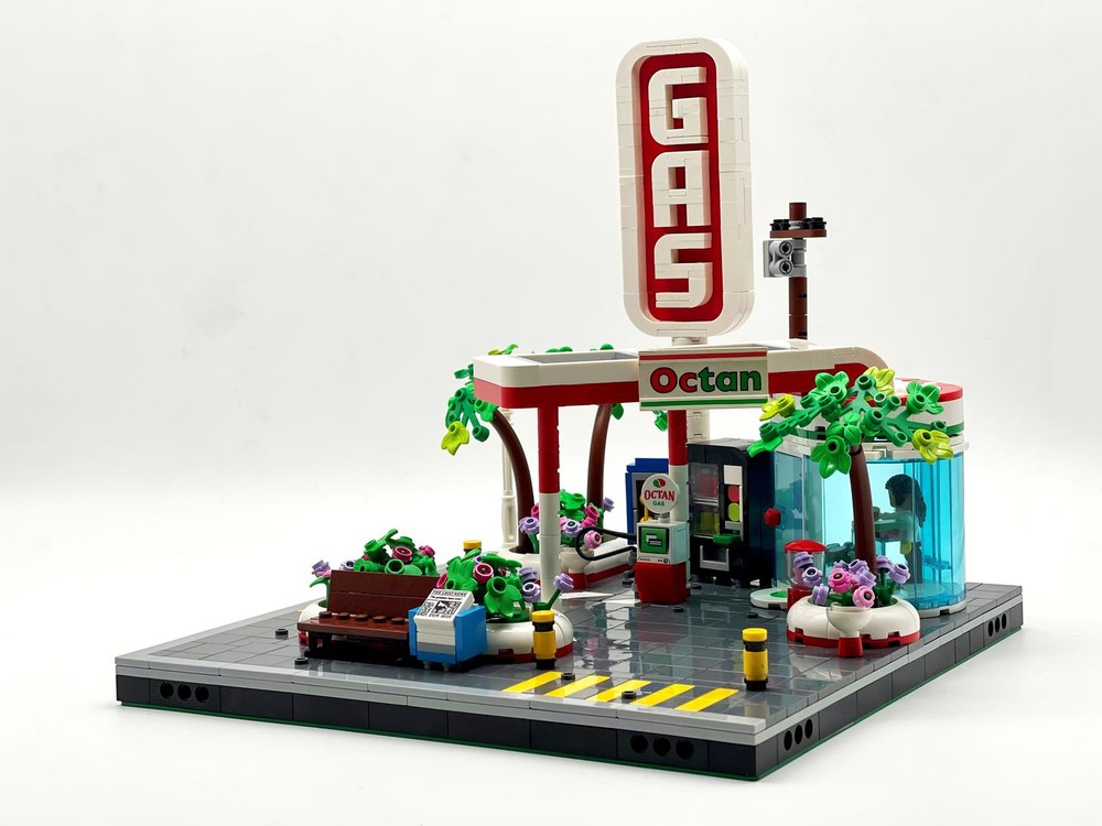 LEGO MOC Gas Station by IBrickedItUp | Rebrickable - Build with LEGO