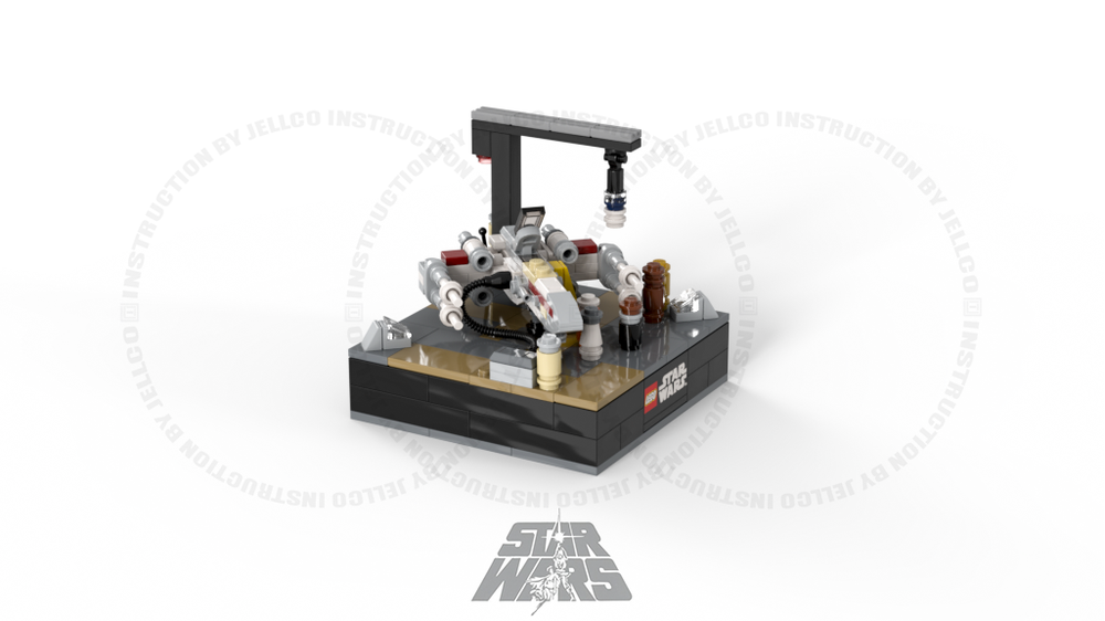 Lego Moc Micro Diorama Yavin Iv Rebel Hangar Desktop Version By