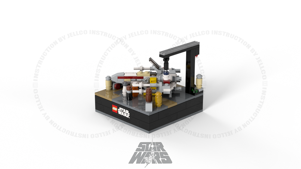 Lego Moc Micro Diorama Yavin Iv Rebel Hangar Desktop Version By