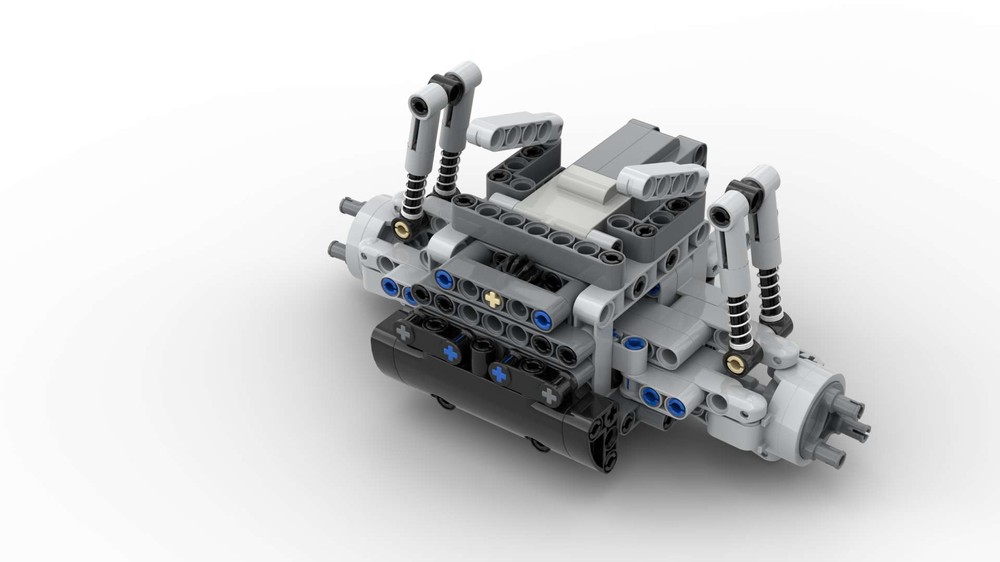 LEGO MOC Front floating Axle with steering motor & diff protection by ...