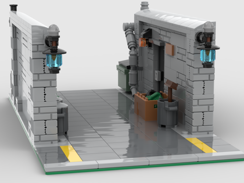 LEGO MOC Alleyway, modular scale by t-nova | Rebrickable - Build with LEGO