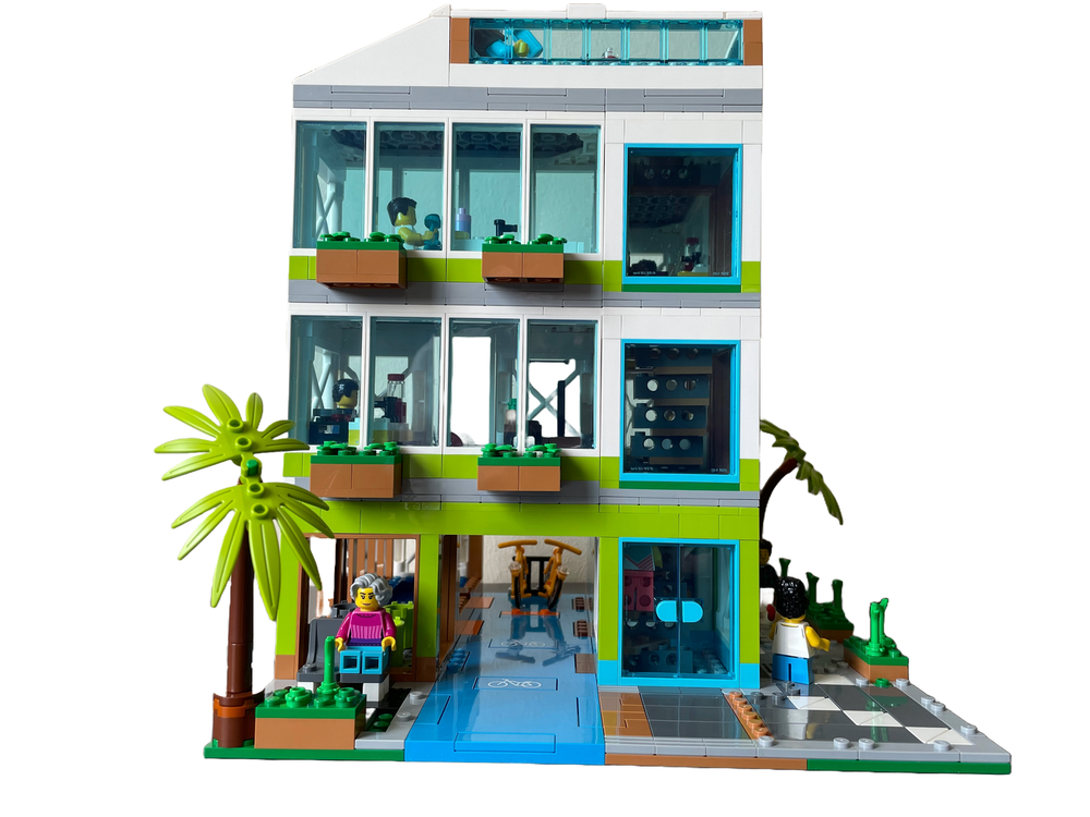 Lego Moc Apartment Complex Modular Alternate Build Of 2x 60365 By Re