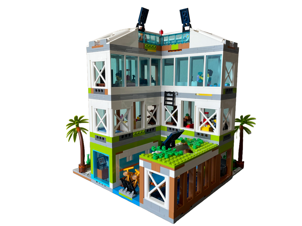 Lego Moc Apartment Complex Modular Alternate Build Of 2x 60365 By Re