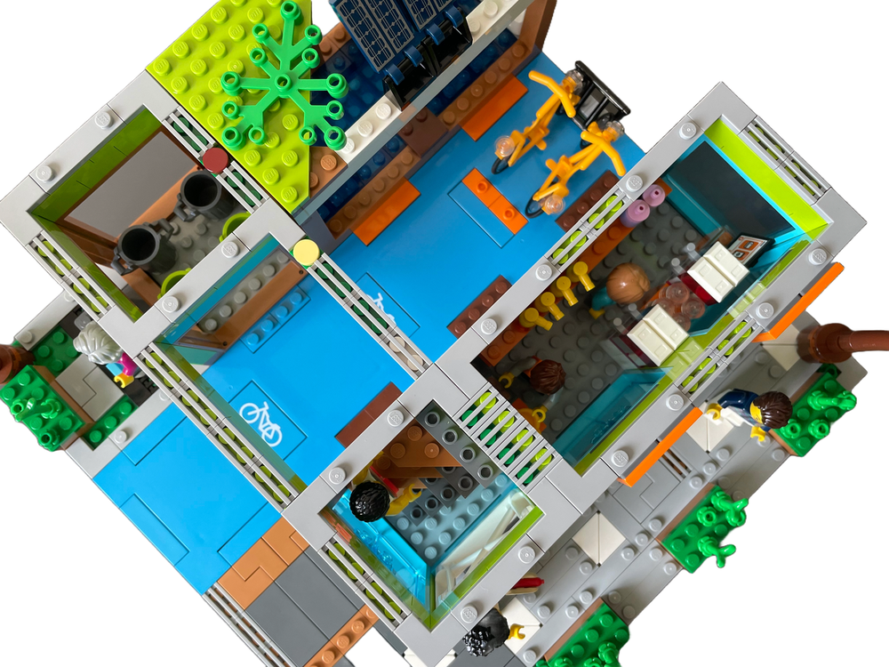 Lego Moc Apartment Complex Modular Alternate Build Of 2x 60365 By Re
