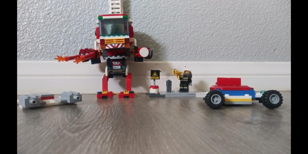 LEGO MOC Lego Mechs: Fire Truck Mech and Droid Fighter, With Droid ...
