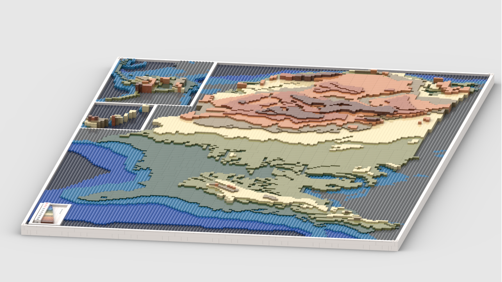 LEGO MOC United States Topographic Map by hawkfan08 | Rebrickable ...